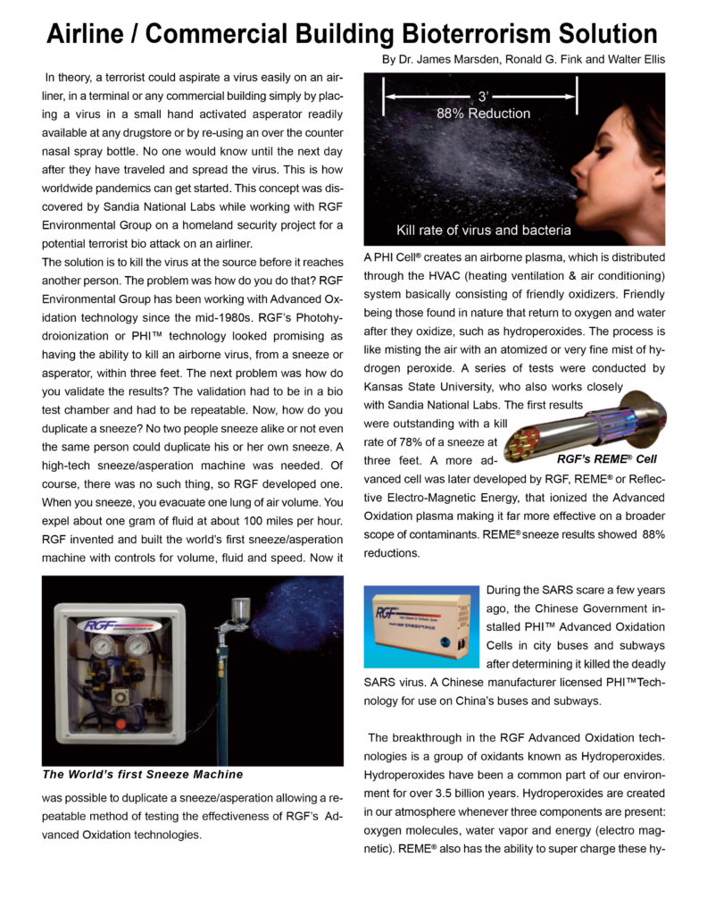 Airline Commercial Building Bio-terrorism Solution - RGF Environmental ...